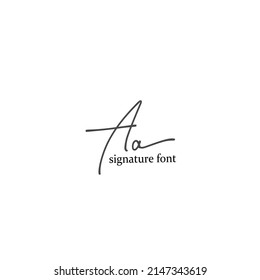 Initial Letter Aa Logo Handwritten Signature Stock Vector (Royalty Free ...