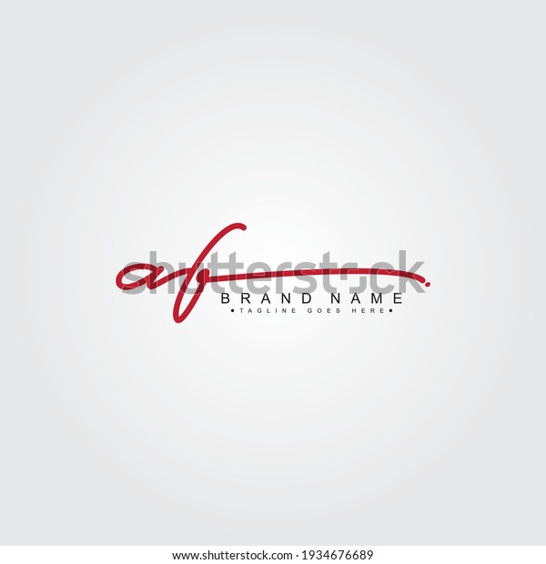 Initial Letter Af Logo Handwritten Signature Stock Vector (Royalty Free ...