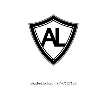 Initial Letter Al Shield Logo Black Stock Vector (Royalty Free ...