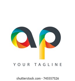 Initial Letter Ap Curve Rounded Design Stock Vector (Royalty Free ...