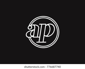 Initial Letter Ap Lowercase Outline Inside Stock Vector (Royalty Free ...