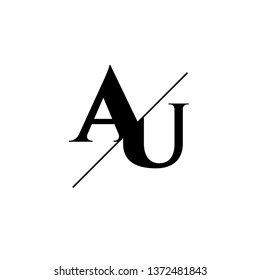 Initial Letter Au Monogram Sliced Logo Stock Vector (Royalty Free ...