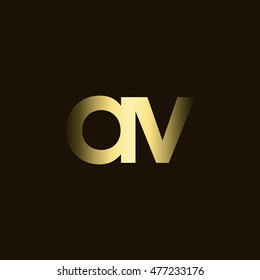 Initial Letter Av Gold Dark Background Stock Vector (Royalty Free ...