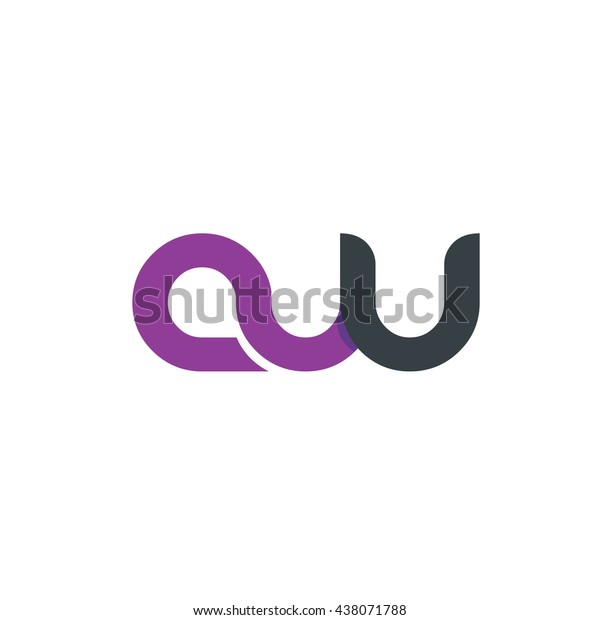 Initial Letter Aw Awu Lowercase Logo: vector de stock (libre de ...