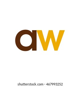 Initial Letter Aw Brown Yellow Color Stock Vector (Royalty Free ...
