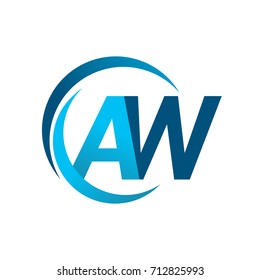 Initial Letter Aw Logotype Company Name Stock Vector (Royalty Free ...