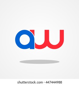 Initial Letter Aw Lowercase Logo Design Stock Vector (Royalty Free ...