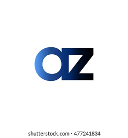 Initial Letter Az Blue Black Gradation Stock Vector (Royalty Free ...