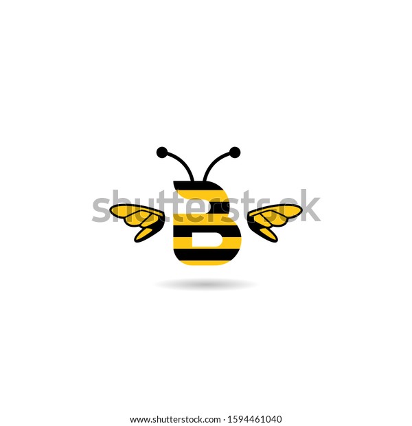 Initial Letter B Bee Logo Vector Stock Vector (Royalty Free) 1594461040 ...