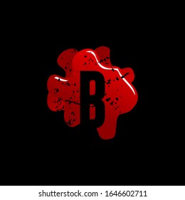 Initial Letter B Blood Splatter Logo Stock Vector (Royalty Free ...
