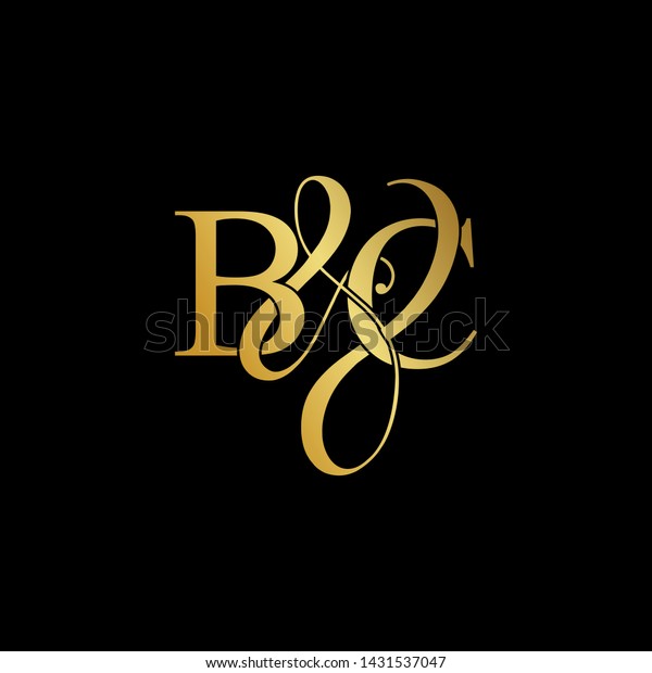 Initial letter B & C BC luxury art vector mark logo, gold color on ...