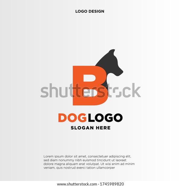 Initial Letter B Dog Logo Design Stock Vector (Royalty Free) 1745989820 ...