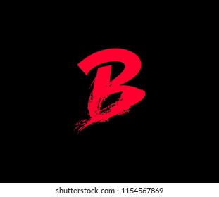 Initial Letter B Red Color Splash Stock Vector (Royalty Free ...