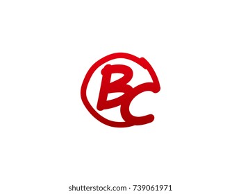 Initial Letter Bc Handwritten Logo Stock Vector (Royalty Free ...