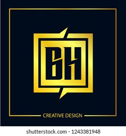 Initial Letter Bh Logo Template Design Stock Vector (Royalty Free ...