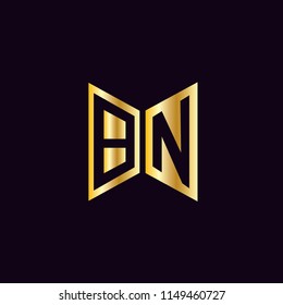 Initial Letter Bn Logo Design Golden Stock Vector (Royalty Free ...