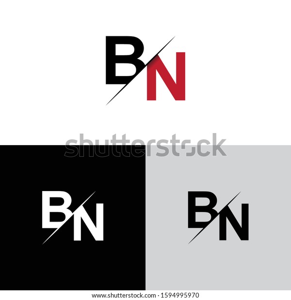 Initial Letter Bn Sliced Uppercase Modern Stock Vector (Royalty Free ...