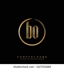 Initial Letter Bo Beautiful Handwriting Logo Stock Vector (Royalty Free ...