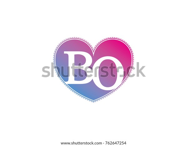 Initial Letter Bo Heart Symbol Logo Stock Vector (Royalty Free ...