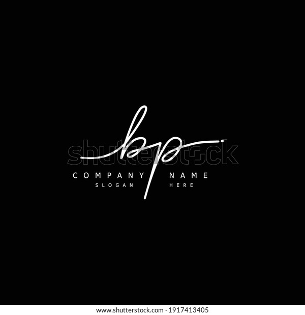 Initial Letter Bp Calligraphy Handwritten Logo Stock Vector (Royalty ...