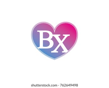 Initial Letter Bx Heart Symbol Logo Stock Vector (Royalty Free ...