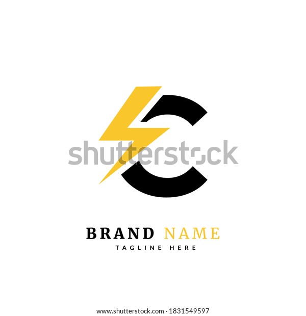 Initial Letter C Electricity Logo Icon Stock Vector (Royalty Free ...