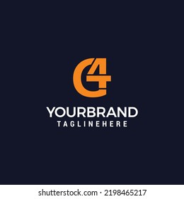 Initial Letter C4 Logo Design Template Stock Vector (Royalty Free ...