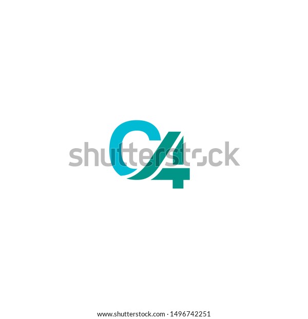 Initial Letter C4 Logo Icon Template Stock Vector (Royalty Free) 1496742251