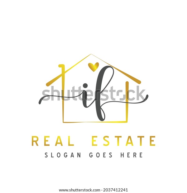 Initial Letter Calligraphy Handwritten Real Estate Stock Vector ...