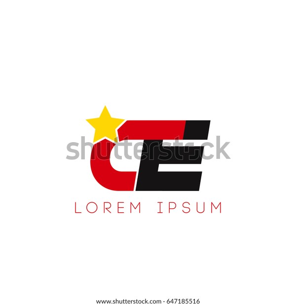 Initial Letter Ce Yellow Star Logo Stock Vector (Royalty Free ...