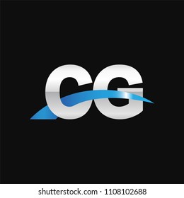 Initial Letter Cg Overlapping Movement Swoosh Stock Vector (Royalty ...