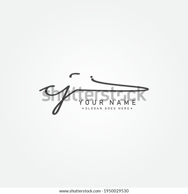 Initial Letter Cj Logo Handwritten Signature Stock Vector (Royalty Free ...
