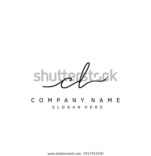 Initial Letter Cl Calligraphy Handwritten Logo Stock Vector (Royalty ...