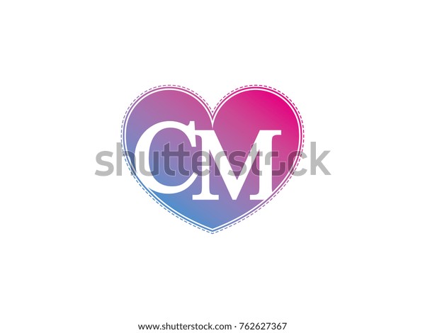 Initial Letter Cm Heart Symbol Logo Stock Vector (Royalty Free) 762627367