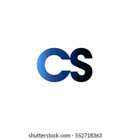 Initial Letter Cs Blue Black Gradation Stock Vector (Royalty Free ...