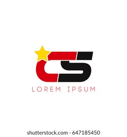 Initial Letter Cs Yellow Star Logo: vector de stock (libre de regalías ...