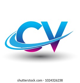 Initial Letter Cv Logotype Company Name Stock Vector (Royalty Free ...