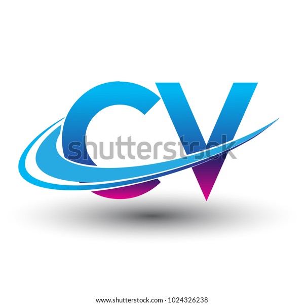 Initial Letter Cv Logotype Company Name Stock Vector (Royalty Free ...
