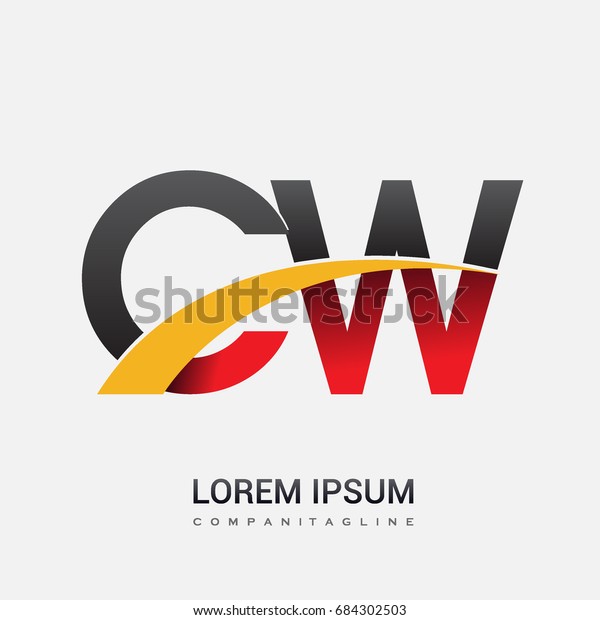 Initial Letter Cw Logotype Company Name Stock Vector (Royalty Free ...