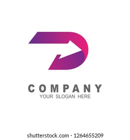 Initial Letter D Arrow Logo Design Stock Vector (Royalty Free ...