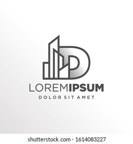 Initial Letter D Buildings Logo Design Stock Vector (Royalty Free ...