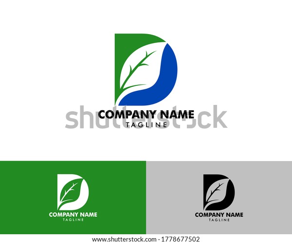 Initial Letter D Leaf Logo Design Stock Vector (Royalty Free ...