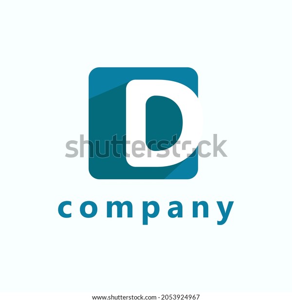 Initial Letter D Logo Blue Square Stock Vector (Royalty Free ...