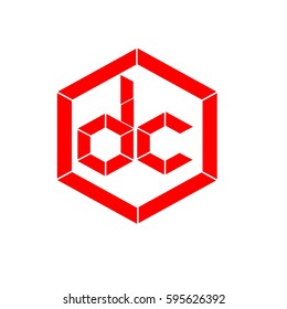 Initial Letter Dc Red Color Logo Stock Vector (Royalty Free) 595626392 ...