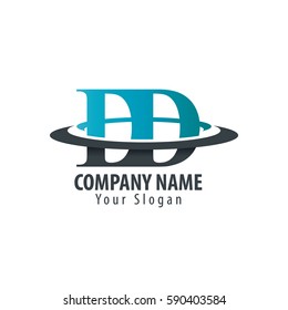 Initial Letter Dd Overlapping Swoosh Circle: vector de stock (libre de ...