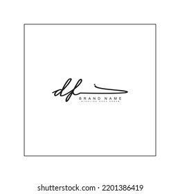 Initial Letter Df Logo Handwritten Signature Stock Vector (Royalty Free ...