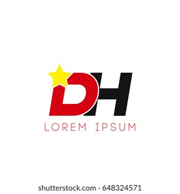 Initial Letter Dh Yellow Star Logo Stock Vector (Royalty Free ...