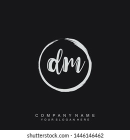 Initial Letter Dm Beautiful Handwriting Logo Stock Vector (Royalty Free ...
