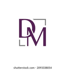 Initial Letter Dm Square Line Logo Stock Vector (Royalty Free ...