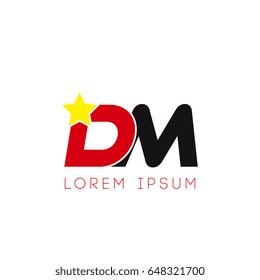 Initial Letter Dm Yellow Star Logo Stock Vector (Royalty Free ...